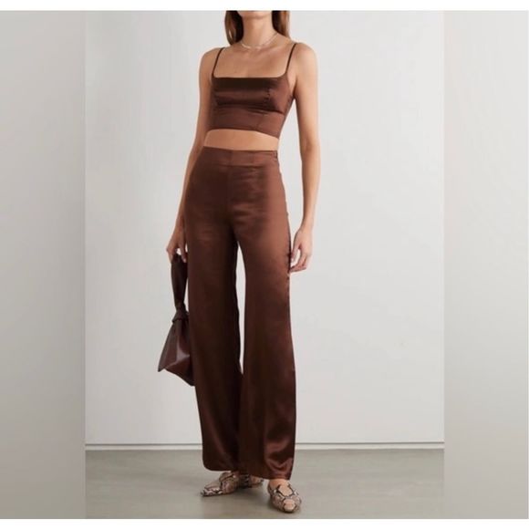 Reformation | Other | Reformation Isra Satin Brown Set | Poshmark